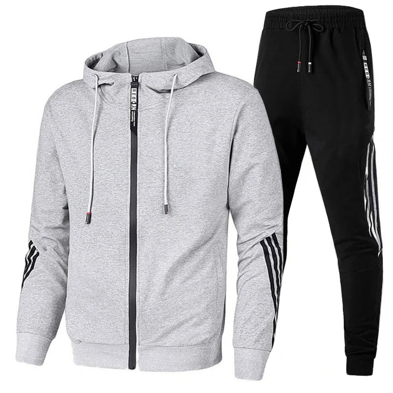 Terno-esportivo-com-capuz-masculino-jaqueta-com-z-per-conjunto-de-cal ...