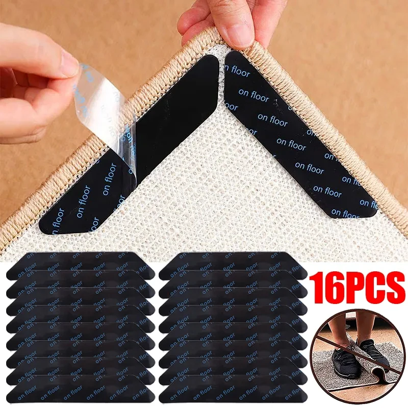 8/16pcs Non-slip Carpet Stickers Double-sided Tape Reusable Self ...