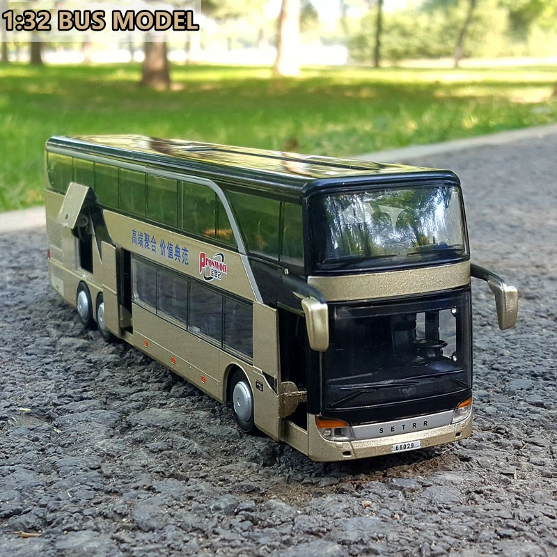 1:32 Double decker Bus Model Alloy Diecast Pull Back HighSimitation ...
