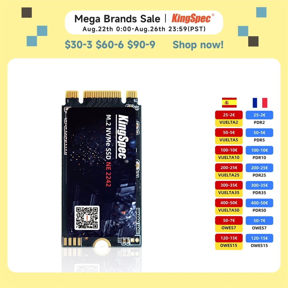 KingSpec disco duro interno para ordenador portátil, unidad de estado sólido SSD M2 256GB NVME ...