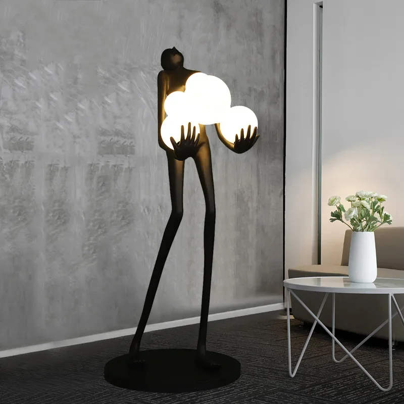 Modern-Humanoid-Art-Sculpture-Holding-Ball-Floor-Lamp-Hotel-Exhibition ...