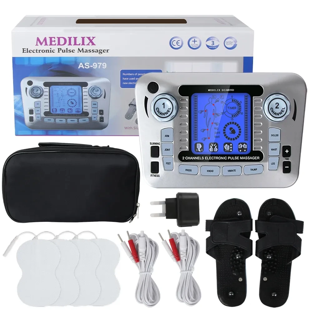 12-Modes-Digital-Electric-Pulse-Massager-Tens-EMS-Muscle-Stimulator ...