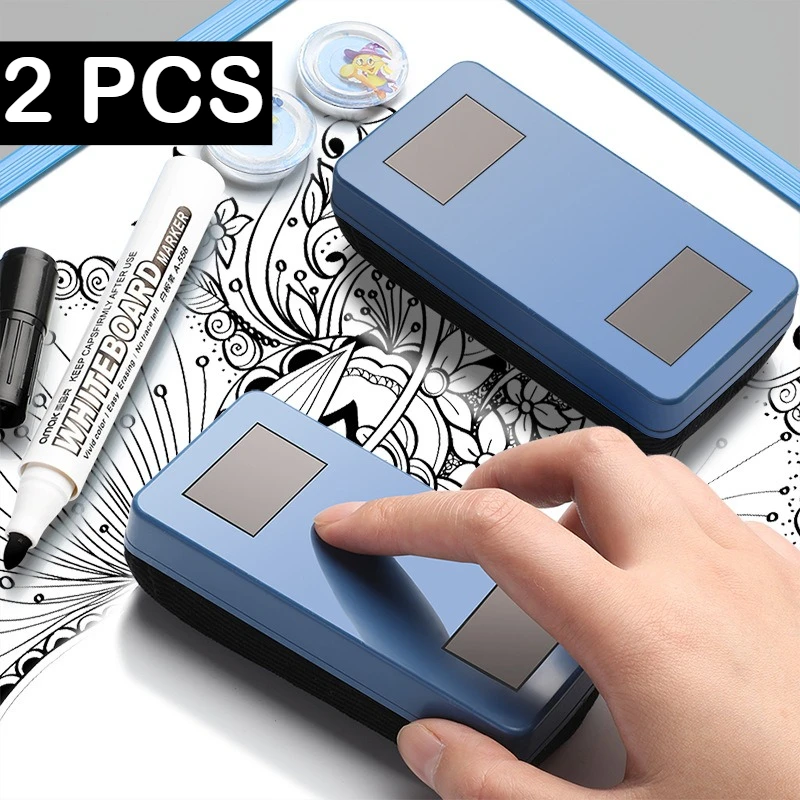 2 PCS Magnetic Whiteboard Eraser Plastic Marker Pen Whiteboard Cleaner ...
