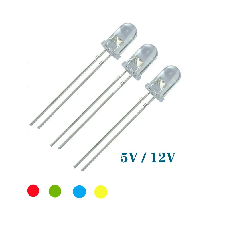 5V 12v LED 5mm 3mm bead SMD f5 f3 hat round lamp dip diodes USB car light white red green blue ...
