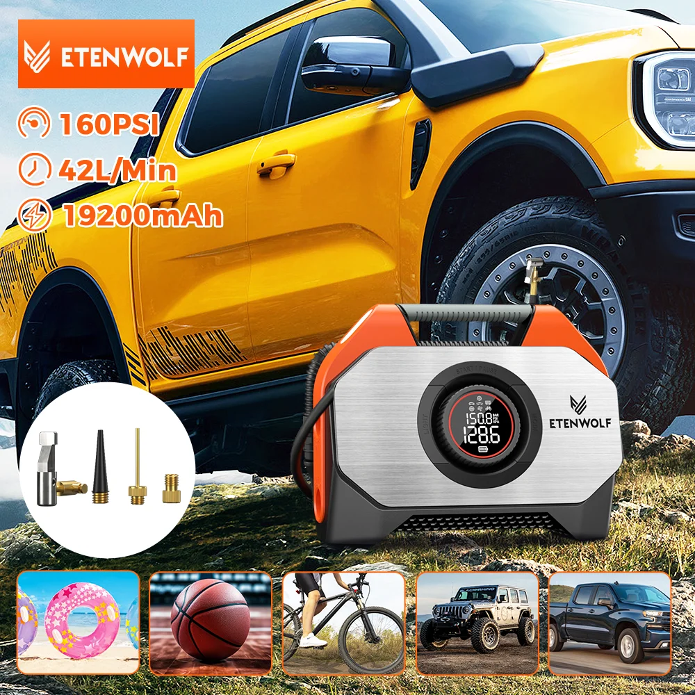 ETENWOLF VORTEX S6 Portable Air Compressor 100% Duty Cycle & Dual ...