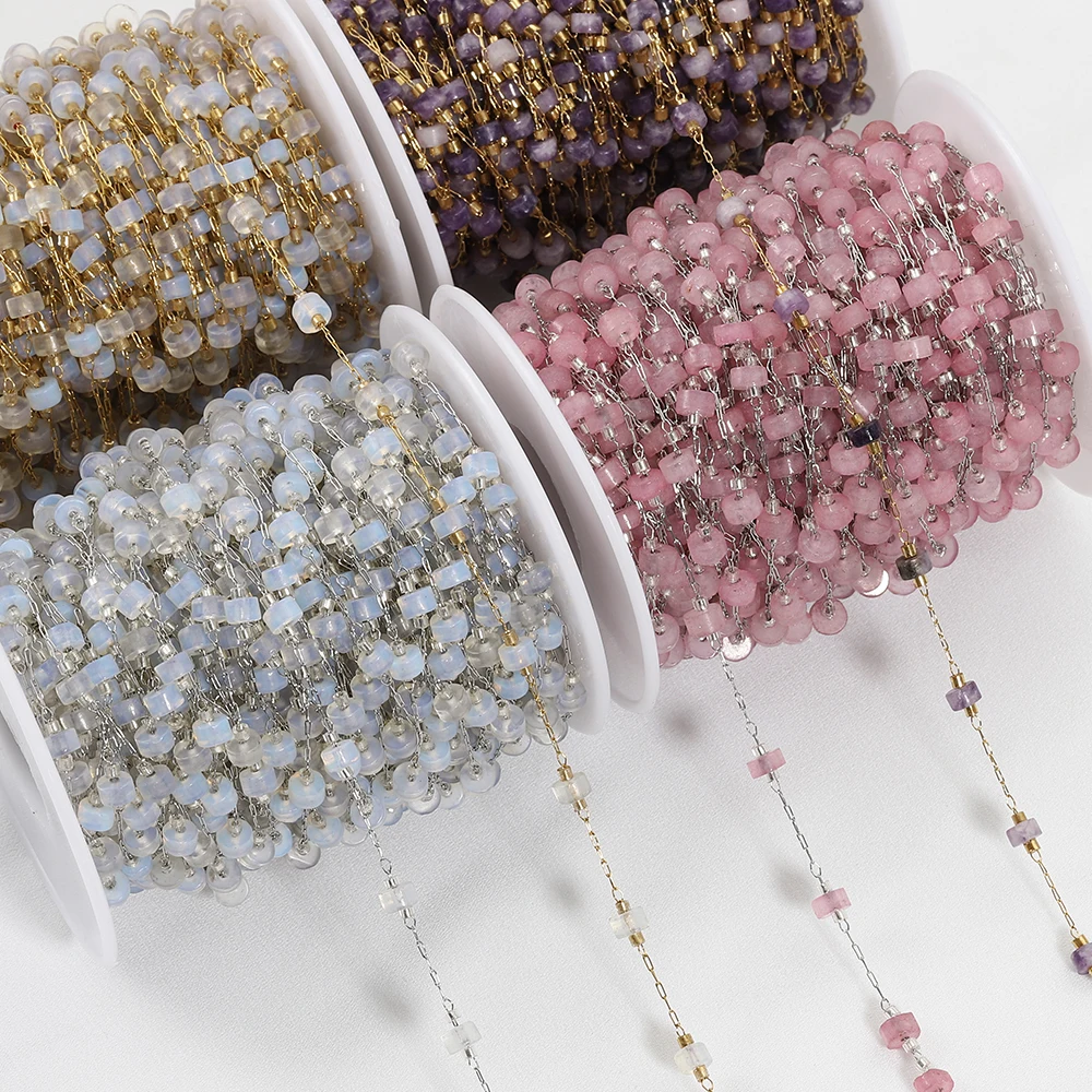 1Meter-Stainless-Steel-Natural-Stone-Beaded-Chain-for-Handmade ...