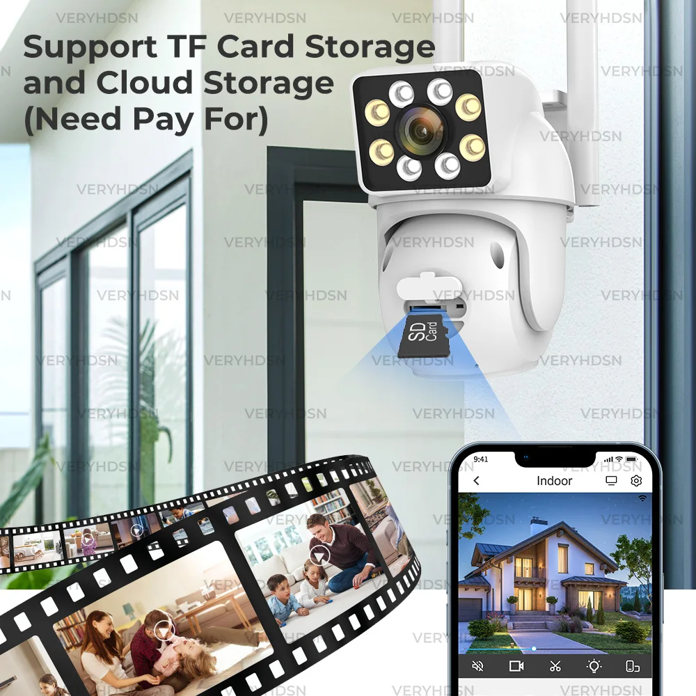 Caméra de surveillance extérieure iptv IP WiFi 8MP,dispositif de ...