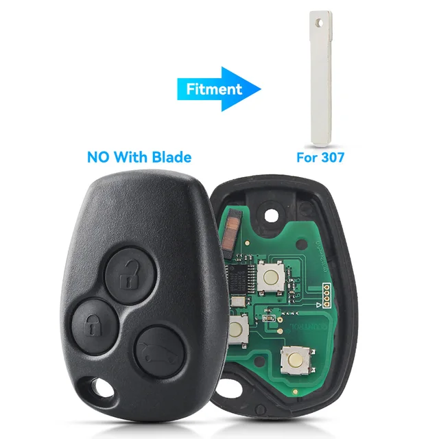 KEYYOU 2 Buttons Car Remote Key For Renault Duster Modus Clio 3 Twingo ...