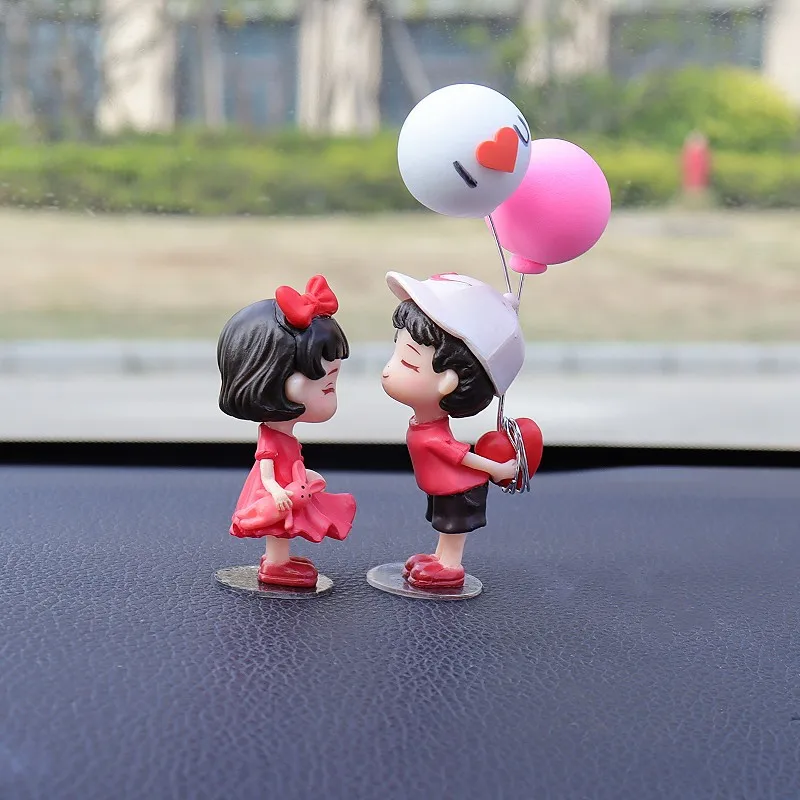 Anime Couples For Car Ornament Model Cute Kiss Balloon Figure Auto ...