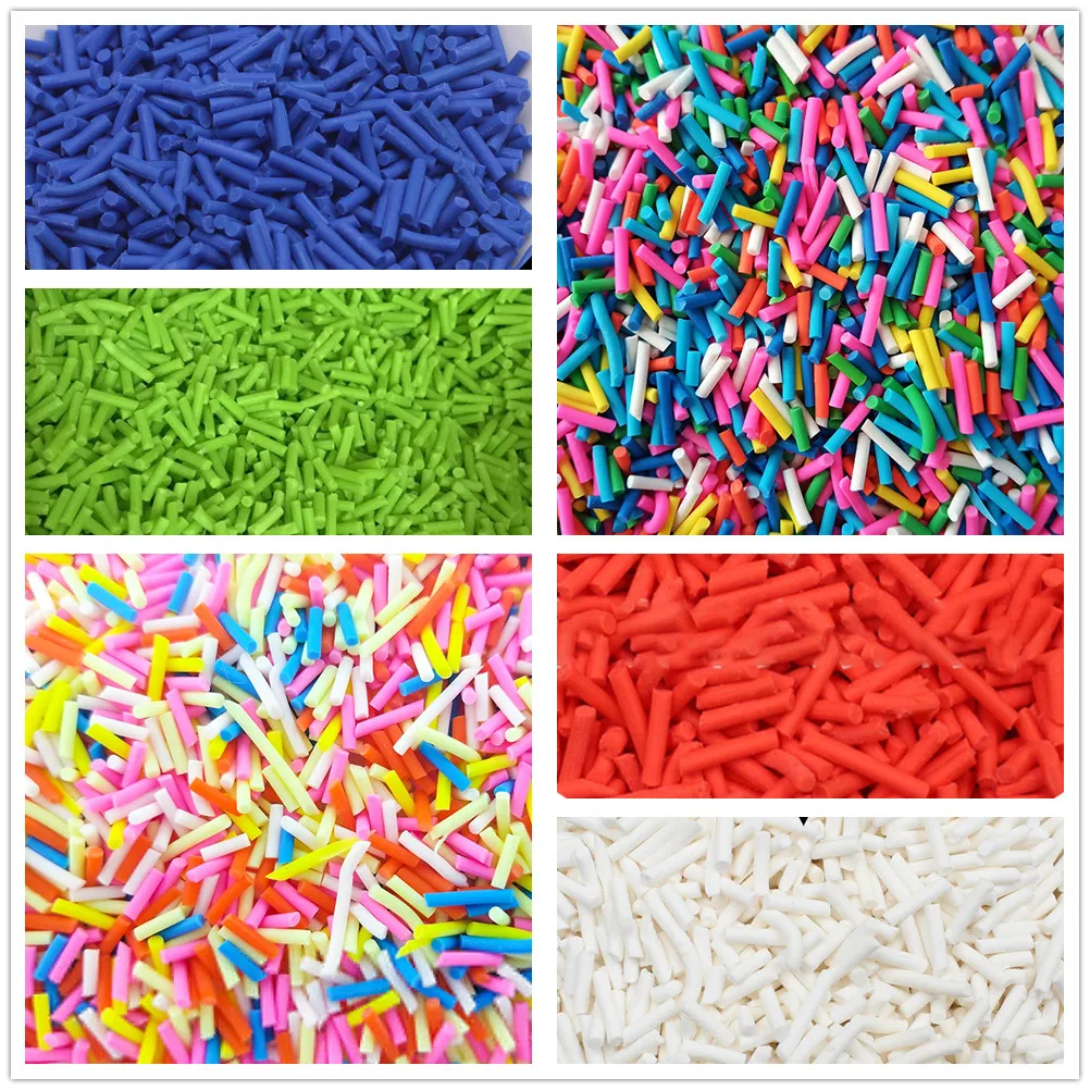 1kg Bulk Colorful Mix Long Hot Clay Sprinkle For Crafts Polymer Clay ...