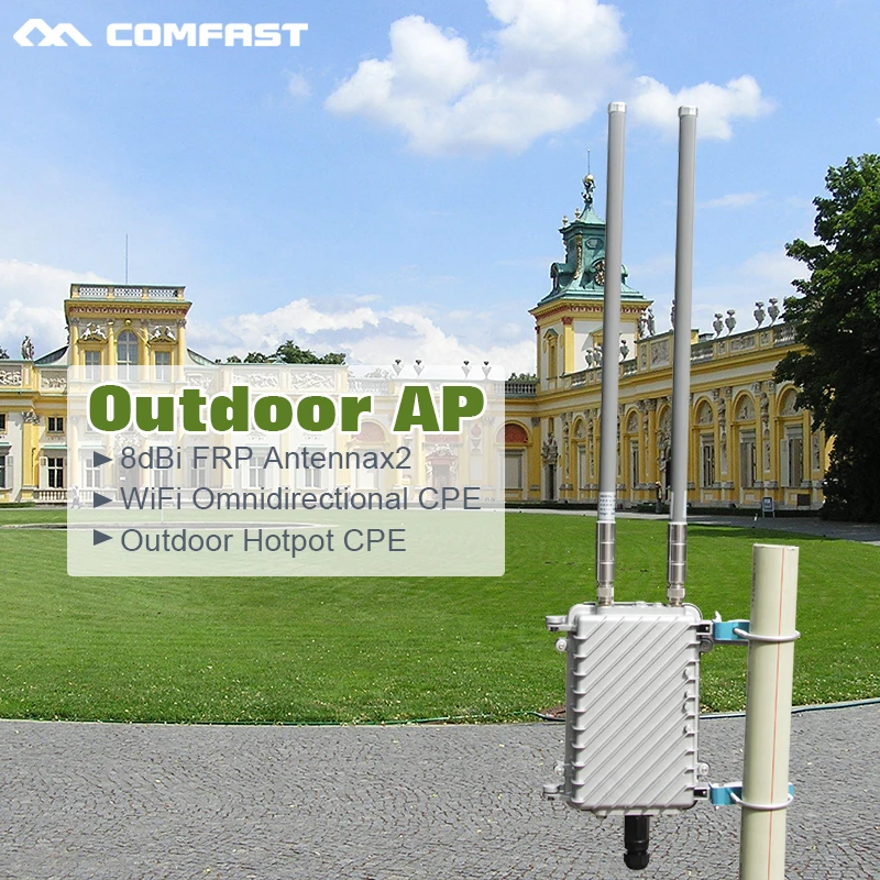 High-Power-Outdoor-WIFI-AP-Router-Repeater-2-8dBi-Antenna-48V-POE ...