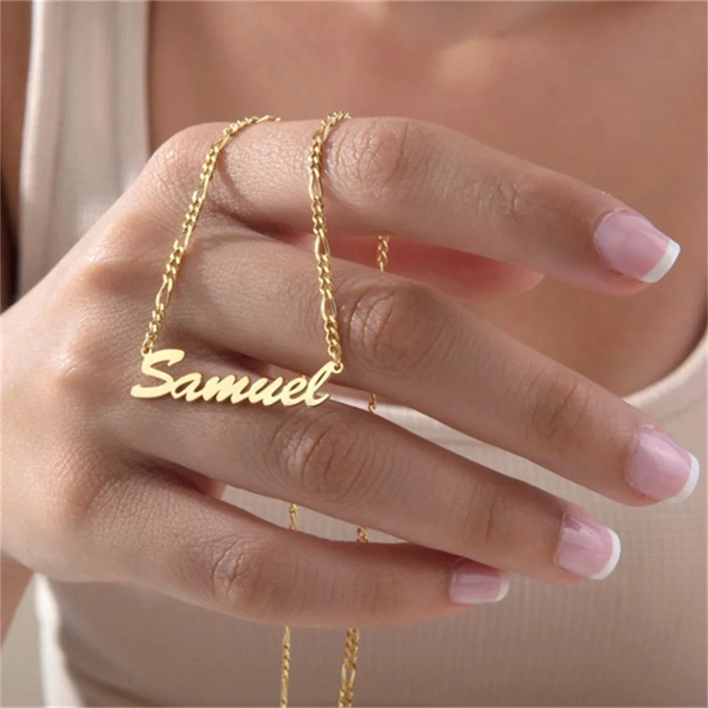Customized Name Necklace Personalized Women Stainless Steel Gold Chain ...