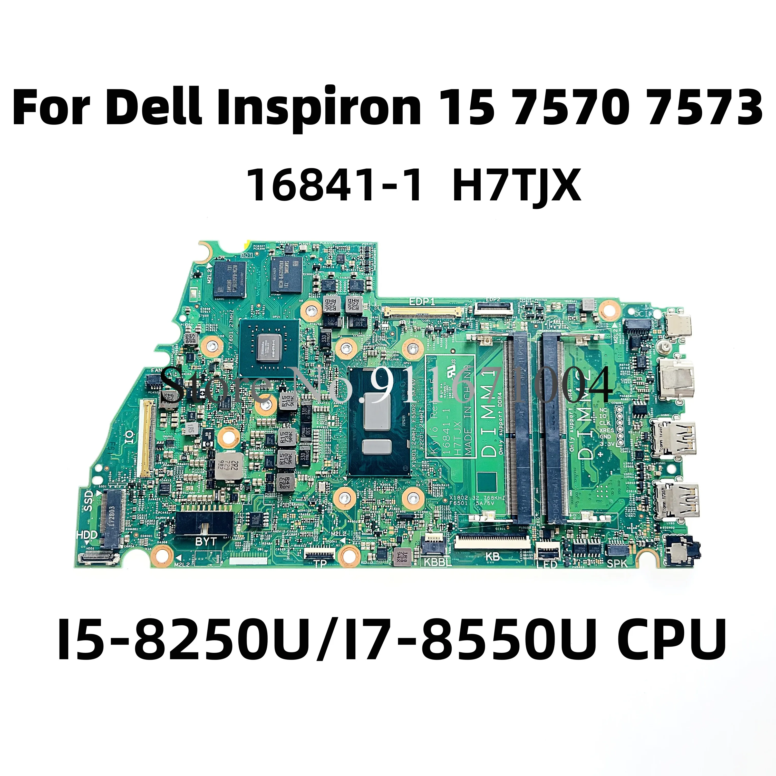 16841-1-For-Dell-Inspiron-15-7570-7573-Laptop-Motherboard-CN-0YHJD6 ...