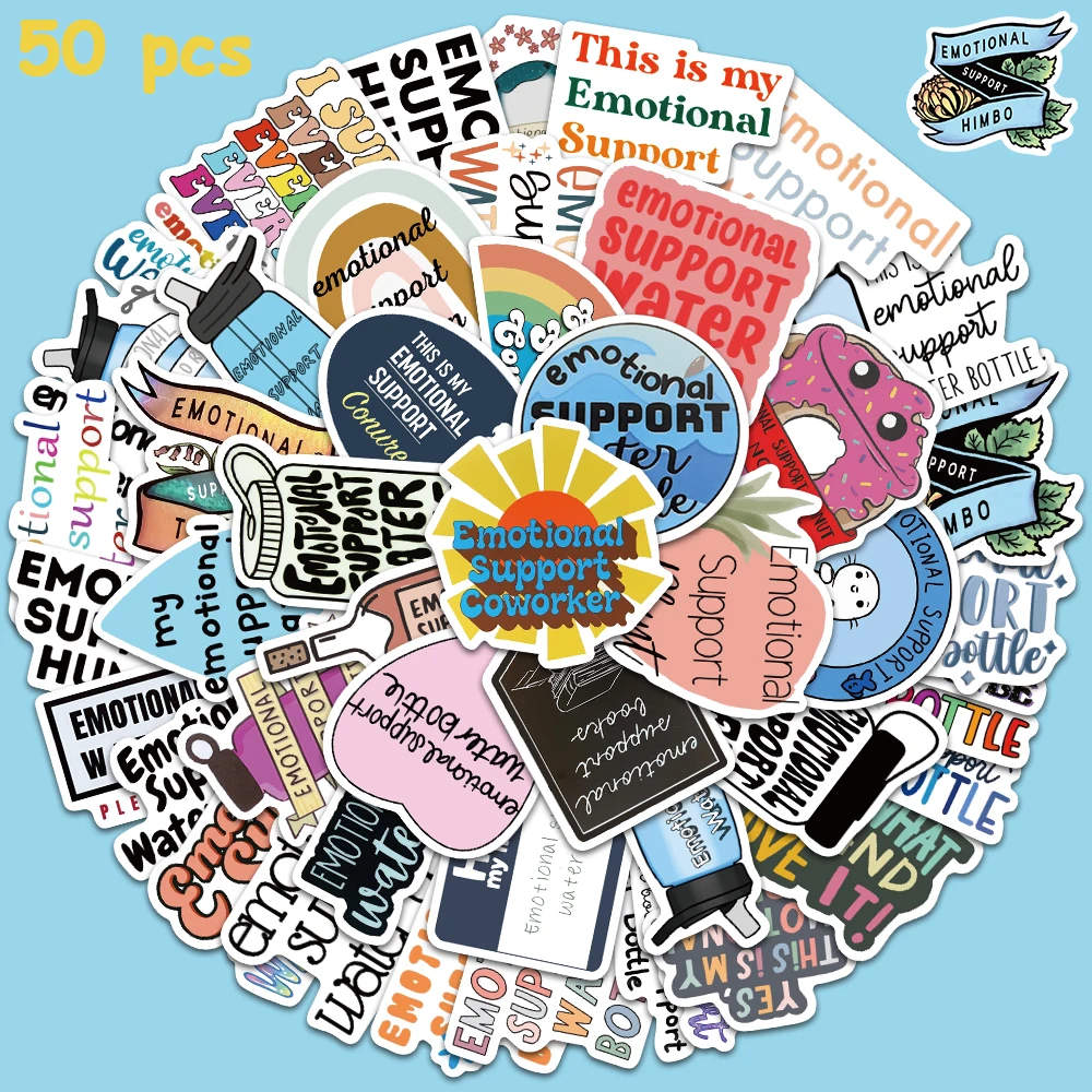 50pcs-Emotional-Support-English-Love-Stickers-Laptop-Luggage-Guitar ...