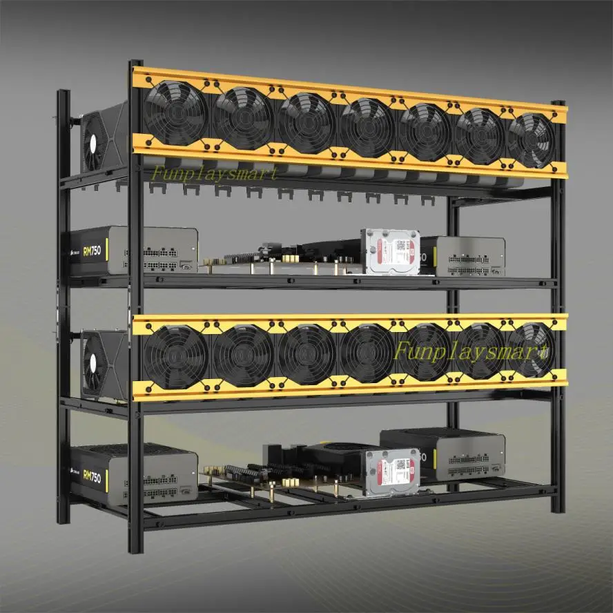 Funplaysmart-V4D-6-8-12-GPU-Mining-Case-Stackable-Cryptocurrency-Miner ...