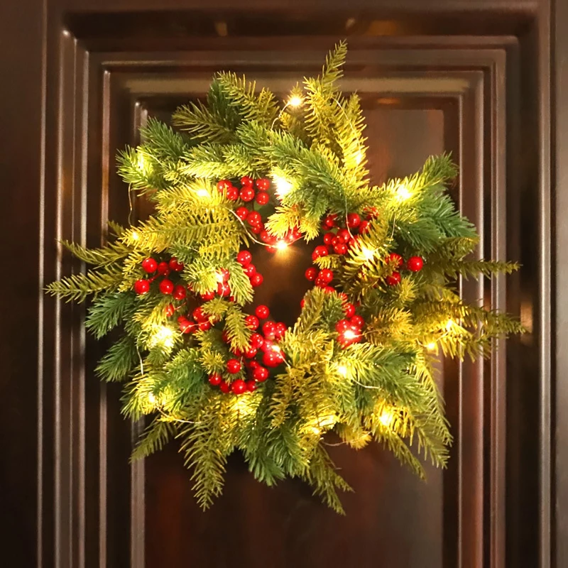 40CM-LED-Light-Christmas-Wreath-for-Front-Door-Window-Wall-Door-Home ...