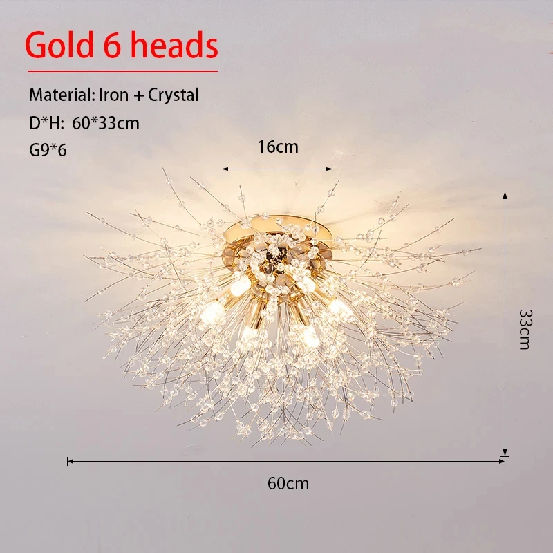 Dandelion Ceiling Light With Crystal – Ray Form Design