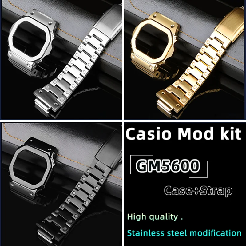 GM-5600 mod kit for G-SHOCK small block 3229 GM5600 case and strap ...