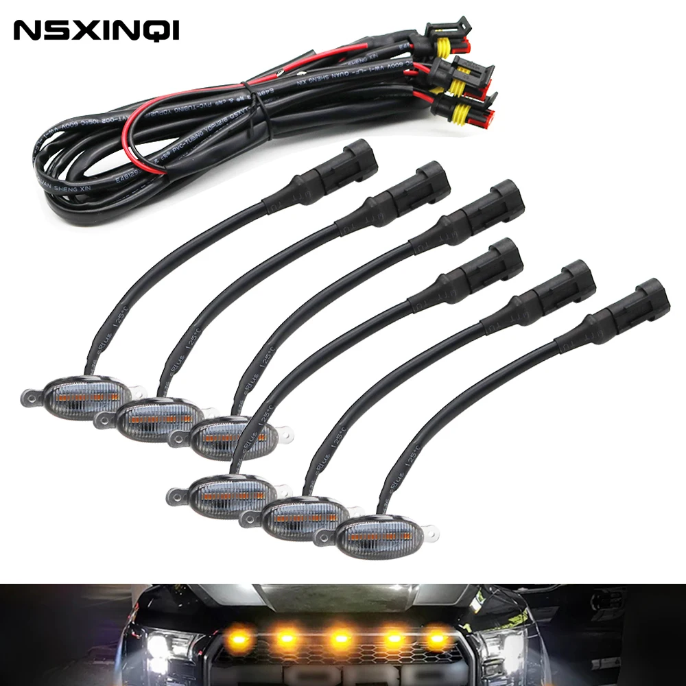1set-Led-DRL-Car-Front-Grille-Lighting-Universal-Daytime-Running-Light ...