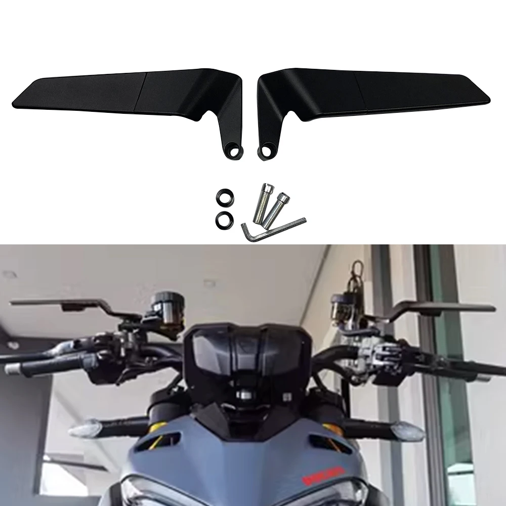 Motorcycle-Stealth-Mirrors-Wind-Wing-Rear-View-Mirror-Adjustable-Sports ...