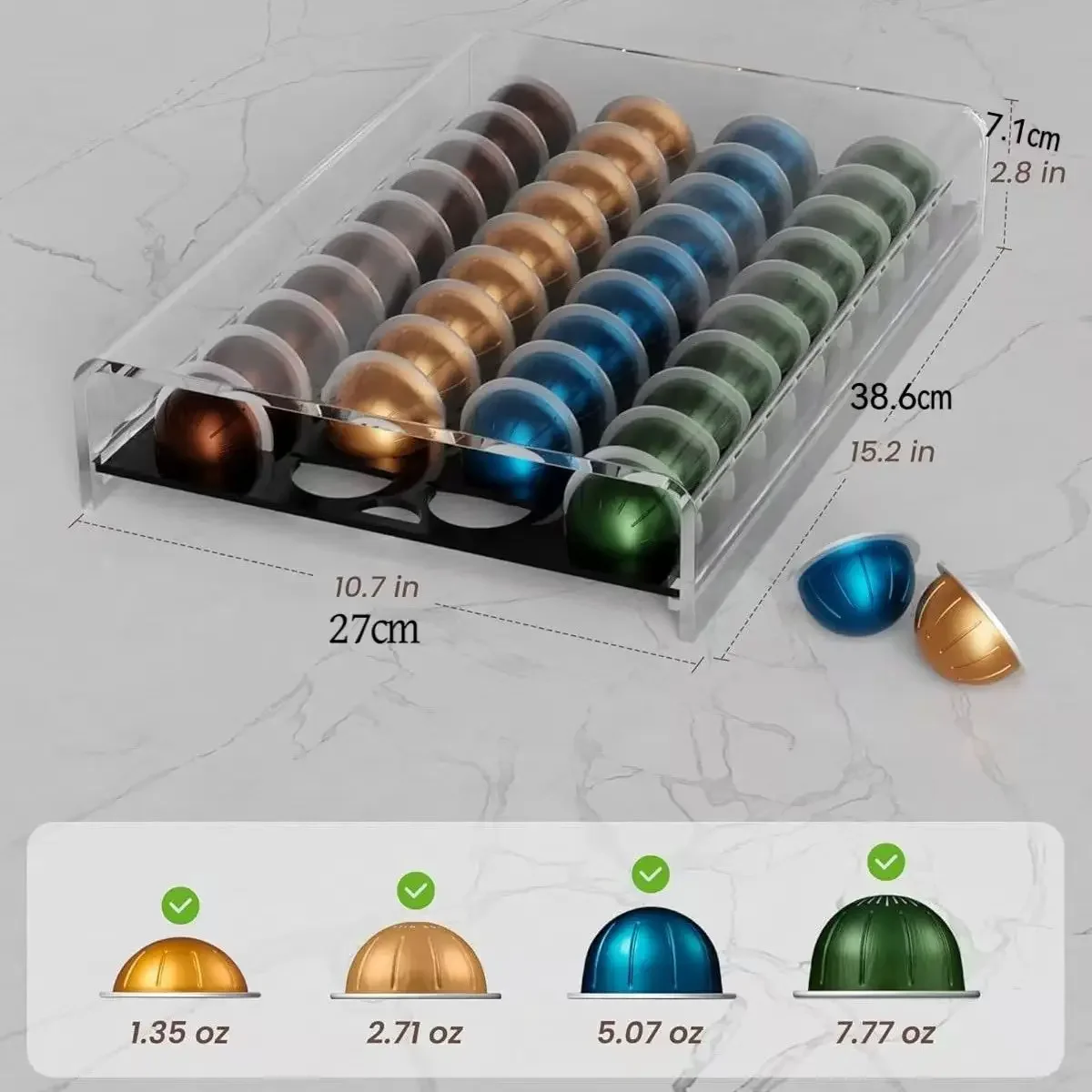 40Pcs Coffee Capsule Pod Holder Nespresso Vertuoline Capsules Storage ...