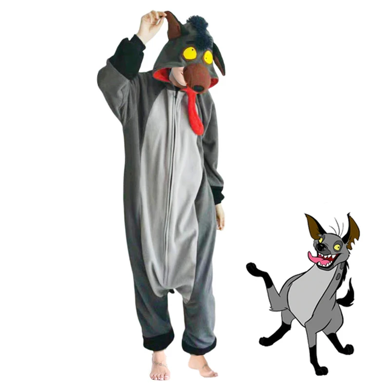 Men-Zipper-Animal-Hyena-Kigurumi-Cartoon-Pajamas-Ladies-Pink-Bear ...