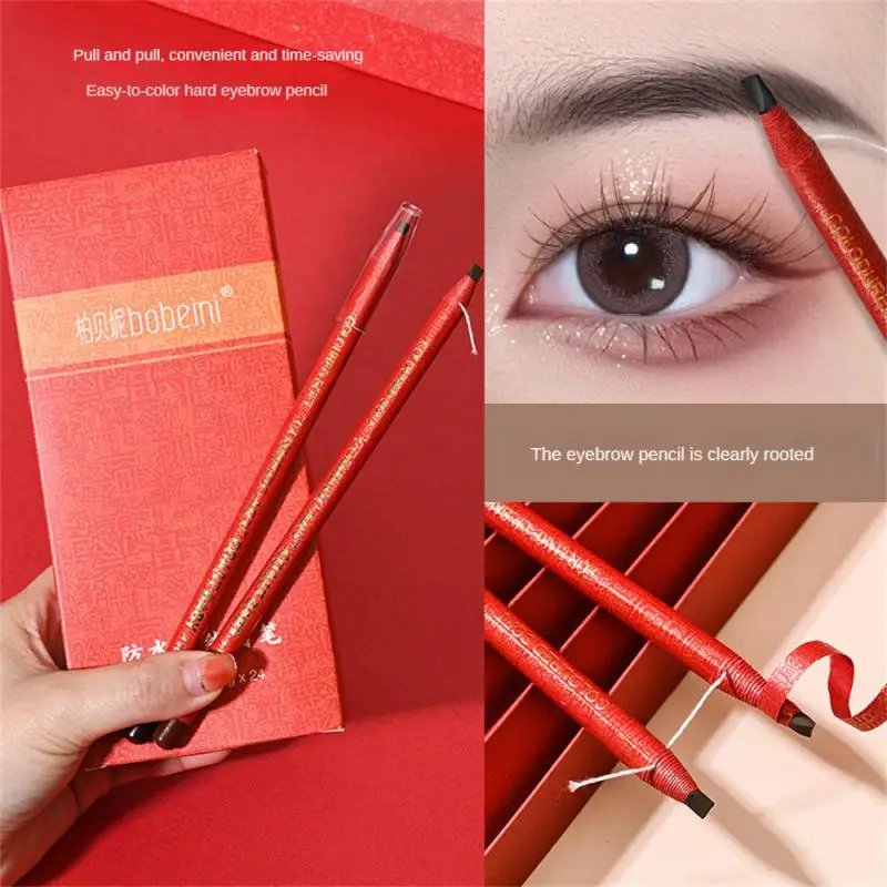 Bobeini-Chinese-Red-Pull-Eyebrow-Pencil-Flat-Head-Hard-Refill ...