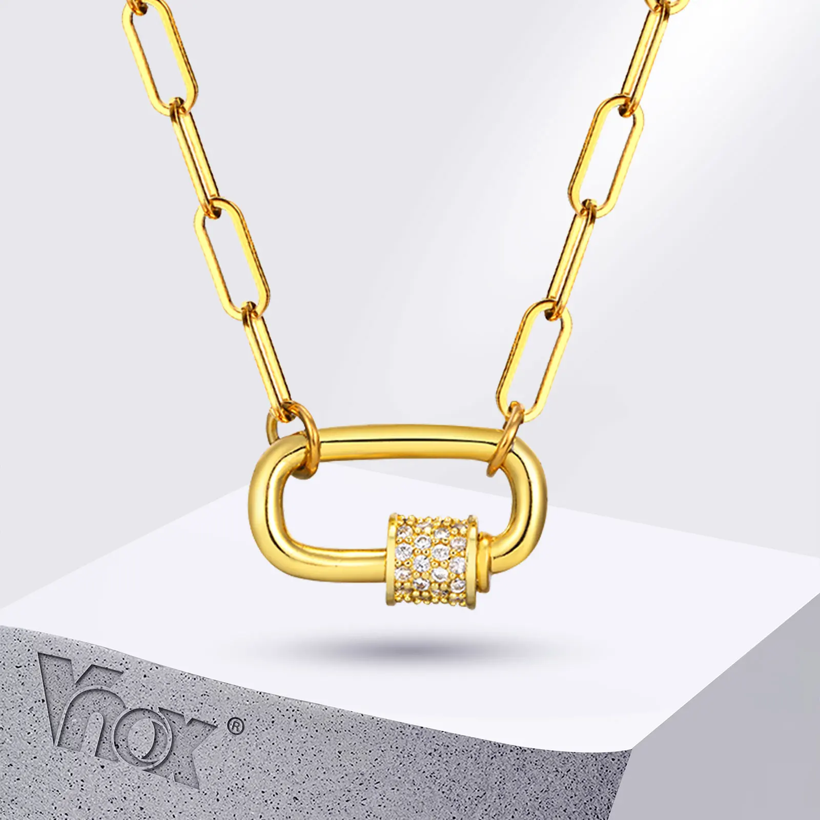 Vnox-Women-Pin-Necklaces-Sparking-AAA-CZ-Stone-Inlayed-Screw-Pin ...
