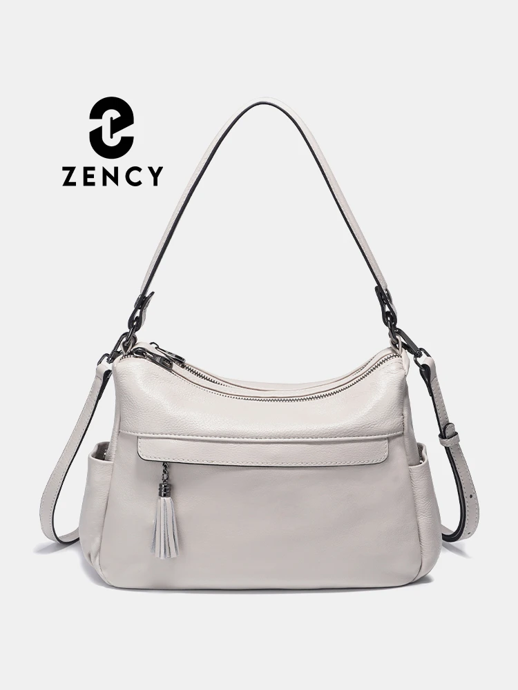 Zency Beige Bag 100% Genuine Leather Soft Hobo Shoulder Bag Women's Handbags Trend 2023 Designer ...