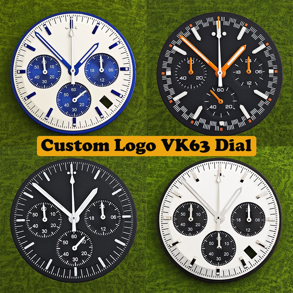 VK63 Dial 32.5MM Customized Logo Green Luminous Watch Accessory ...