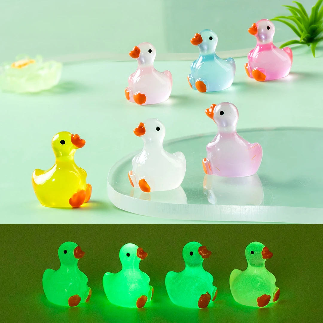 50 Uds Mini patos de resina patos luminosos de resina en miniatura para ...