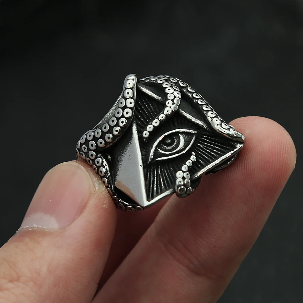 Fashion-Vintage-All-Seeing-Eye-Ring-For-Men-Unique-Stainless-Steel-Punk ...