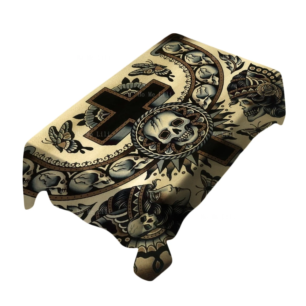 Neo Traditional Skull Tattoo Flash