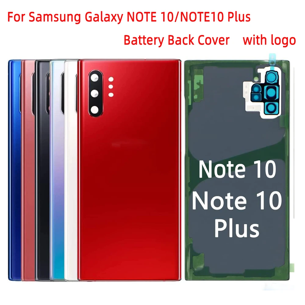 삼성 갤럭시 노트 10 용 하우징 유리 케이스, 배터리 뒷면 커버 + 접착 스티커 + 로고, N970, NOTE10 Plus, N975, N975F| | - AliExpress