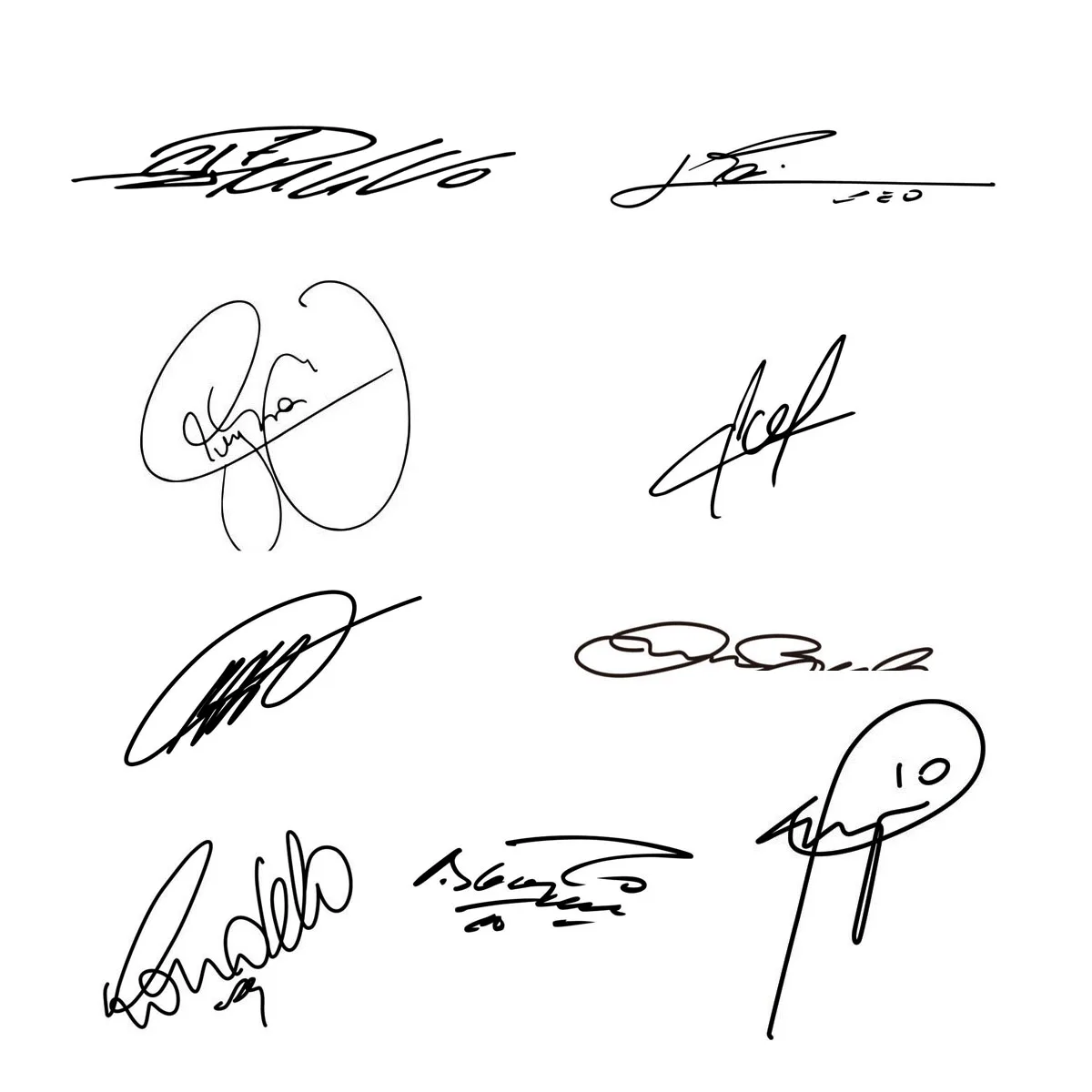 Baggio Signature Kaka Totti Muller Zidane Beckham Kun Aguero Neville ...