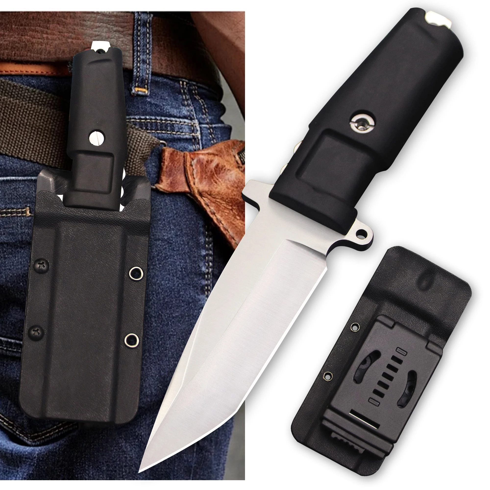 D2-Steel-All-Tang-Outdoor-Tactical-Straight-Knife-Jungle-hunting ...
