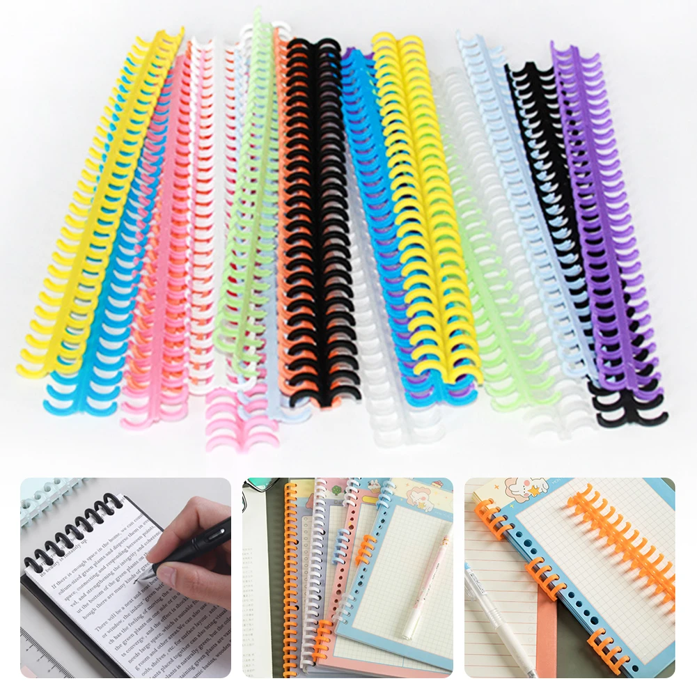 10pcs A4 A5 B5 Detachable Buckle Loose-leaf Binding Strip 30-hole Round ...