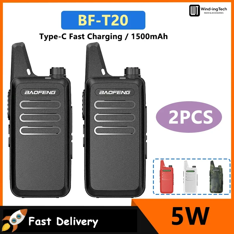 1-2pcs-Baofeng-BF-T20-Mini-Walkie-Talkie-USB-Charging-Kid-s-Toy-UHF-400 ...
