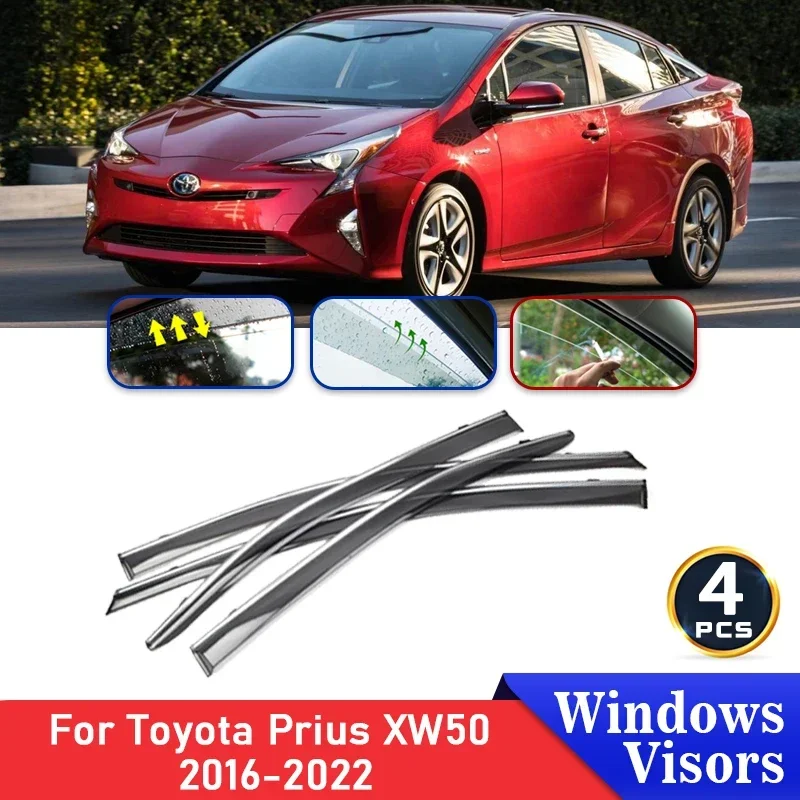 4x-Deflectors-For-Toyota-Prius-XW50-2022-2016-2017-2018-2019-Windshield ...