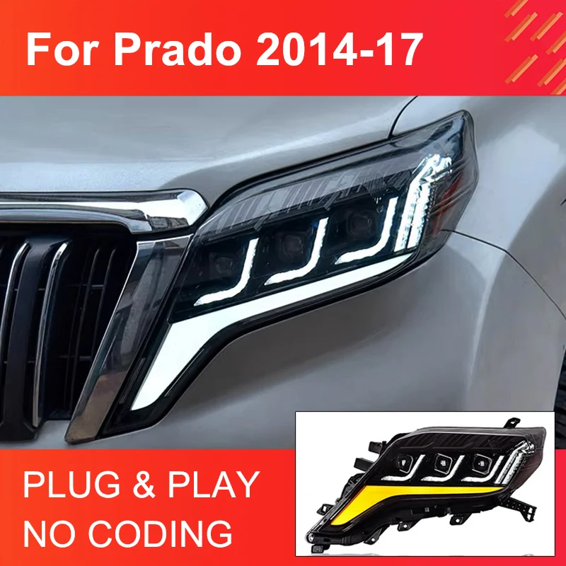 1-Pair-LED-Headlight-Assembly-for-Toyota-Prado-2014-2017-Headlights ...