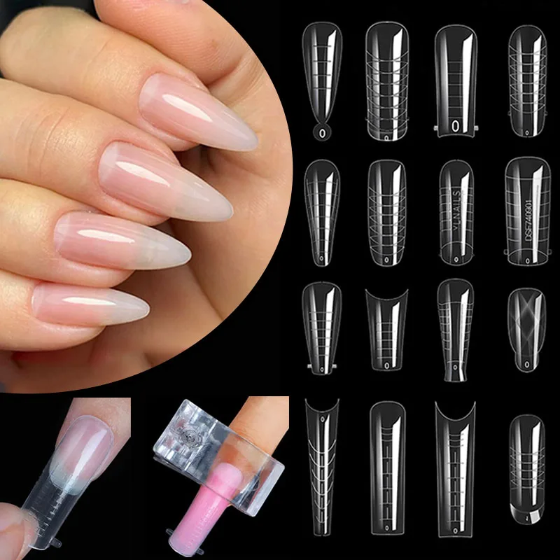 Press-On-Nails-Dual-Forms-Full-Cover-False-Nails-Quick-Building-Mold ...