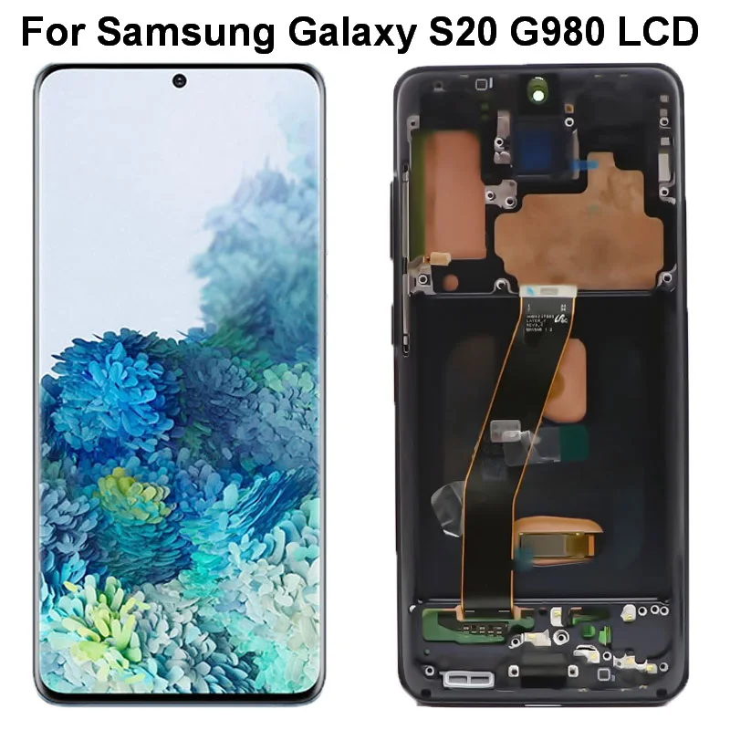 Original AMOLED LCD For Samsung Galaxy S20 With Frame Lcd G980 G980F G980F/DS G981 Display With ...