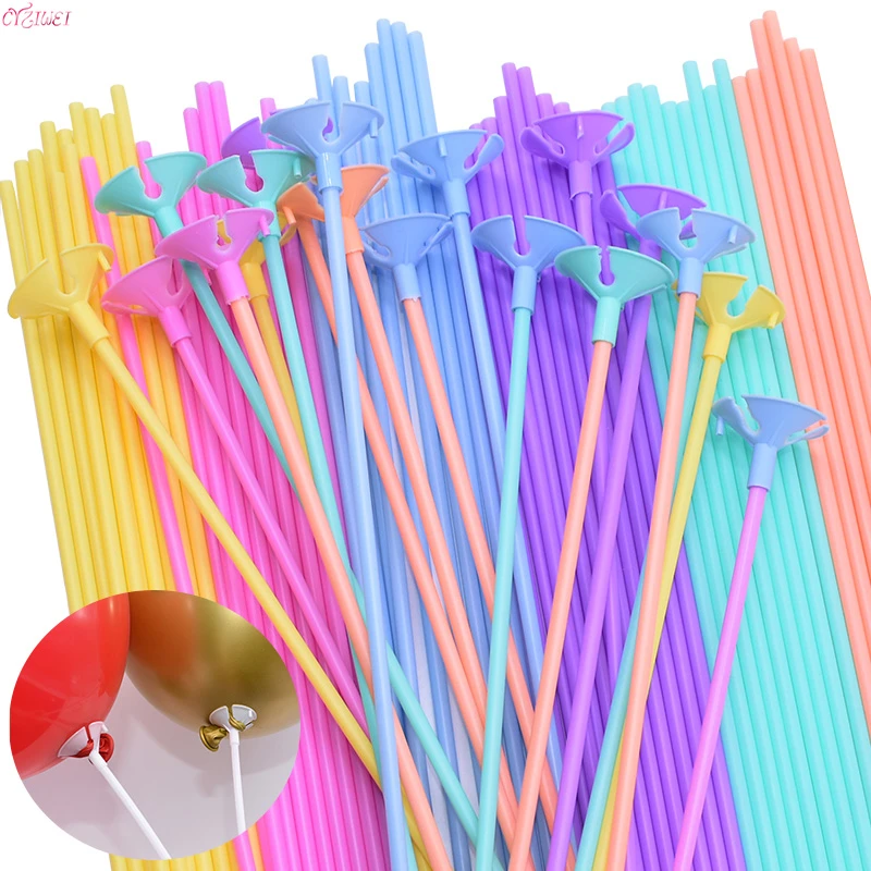 Balloon Accessories Balloon Balloon | Plastic Holder Stick Balloon - 10 ...