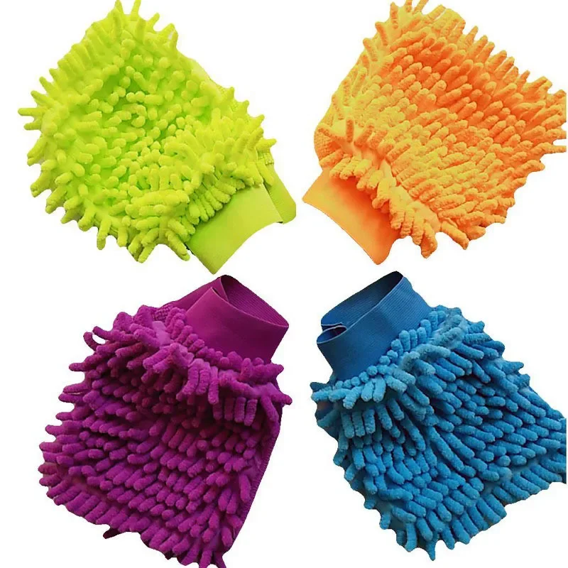 Soft-Microfiber-Car-Wash-Luva-Chenille-Coral-Toalha-de-limpeza-Pano ...