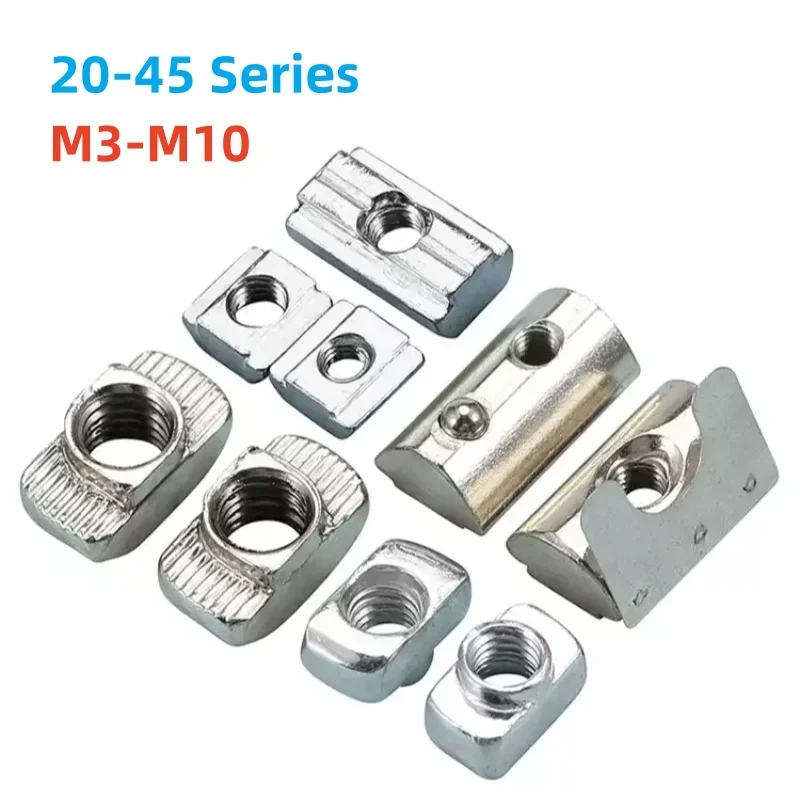 M3 M4 M5 M6 M8 M10 Aluminum Profile T Nut Elastic Shrapnel Nuts Spring ...