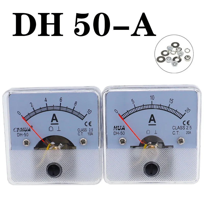 1PCS DH-50 DC Ammeter 1A 2A 3A 5A 10A 15A 20A 30A 50A Analog Pointer ...