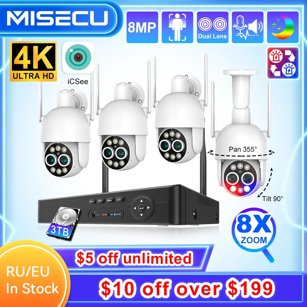 MISECU-8CH-UHD-4K-PTZ-Wireless-Security-System-8MP-Dual-Lens-WIFI ...