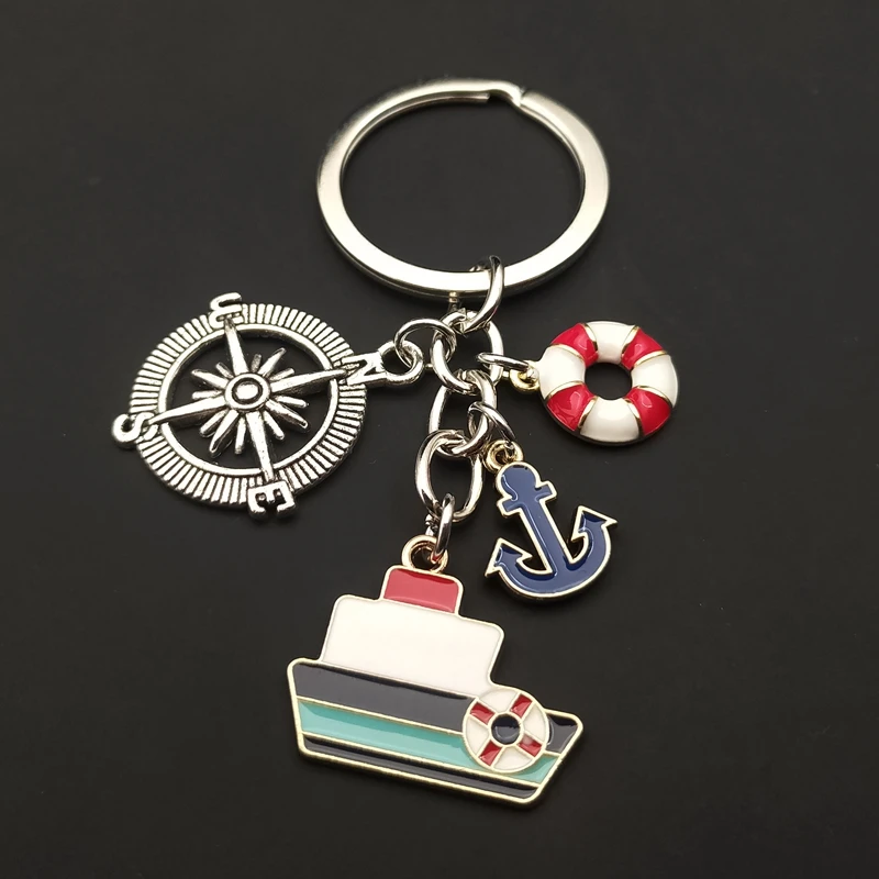 Hot rudder anchor boat keychain I love the charm of the sea keychain ...