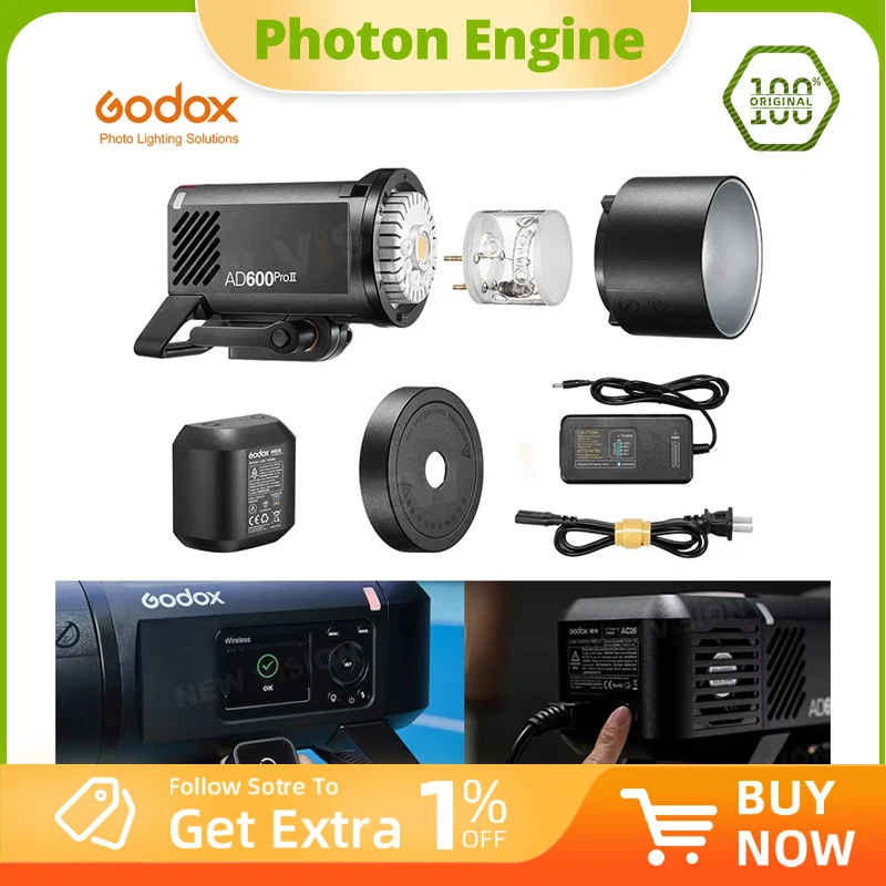 Godox 600W AD600Pro II Wireless All-in-One Outdoor Flash TTL High-speed ...