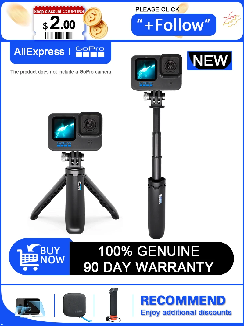 GoPro-Shorty-Mini-pole-for-Go-Pro-Hero13-12-11-10-9Black-Session-Action ...